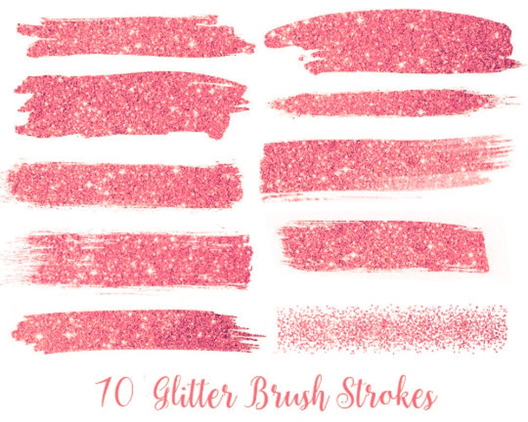 Pink Glitter Brush Strokes Clipart, Pink Glitter Clipart, Pink Confetti ...