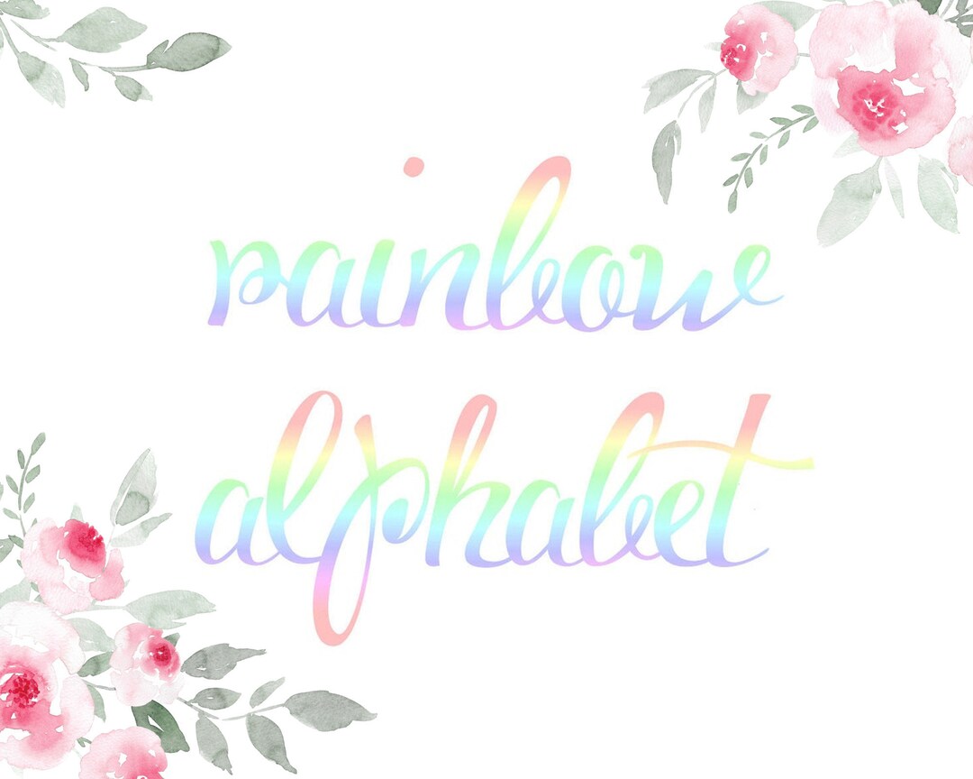 Rainbow Alphabet Clip Art, Ombre Alphabet, Digital Clipart, Font ...