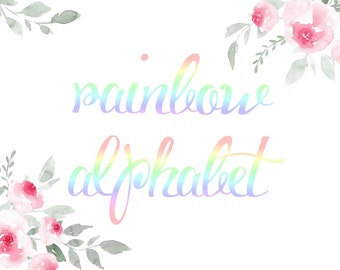 Rainbow Alphabet Clip Art Ombre Alphabet Digital Clipart | Etsy
