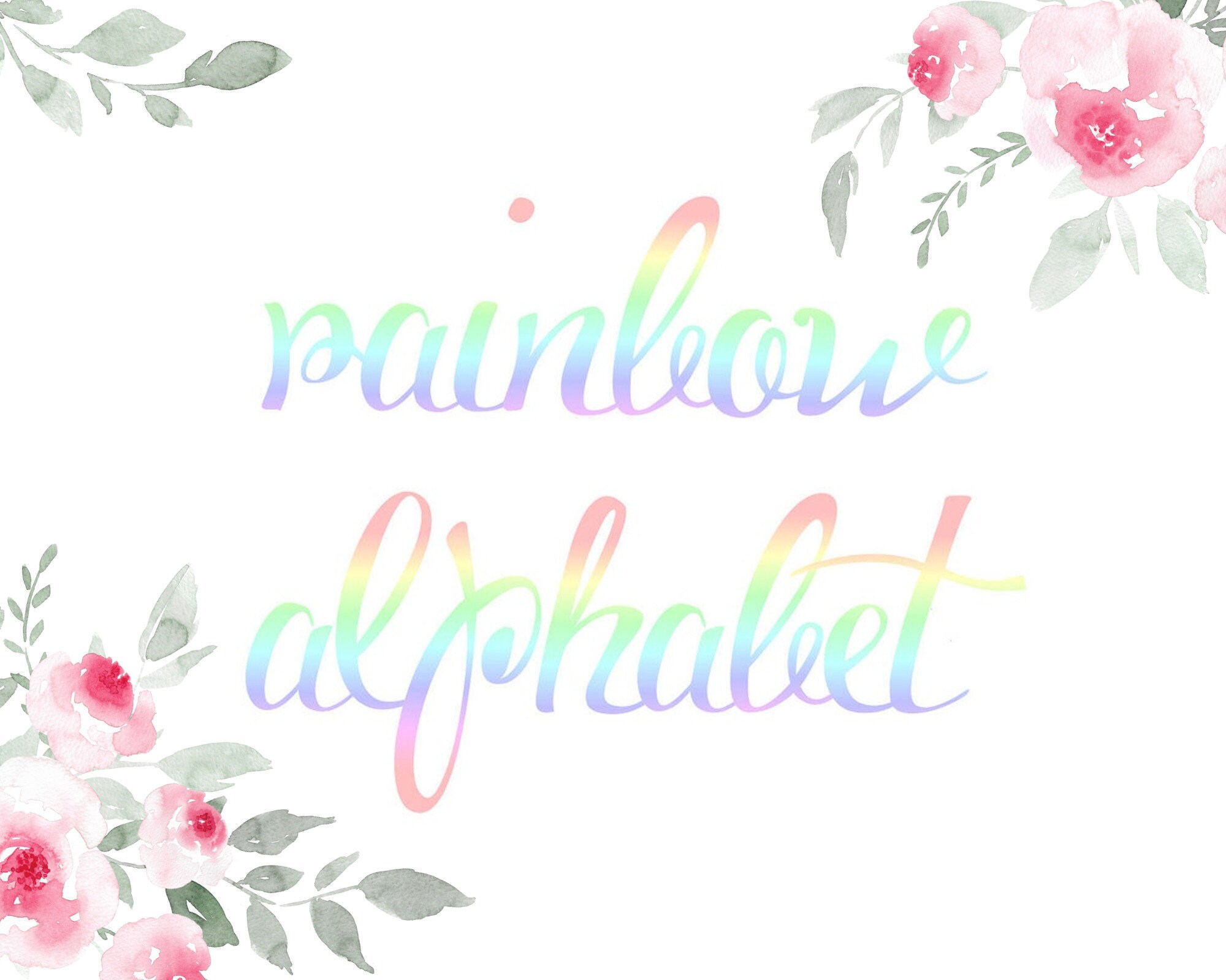 Rainbow Alphabet Clip Art Ombre Alphabet Digital Clipart - Etsy