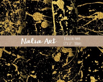 Gold splatter paint | Etsy