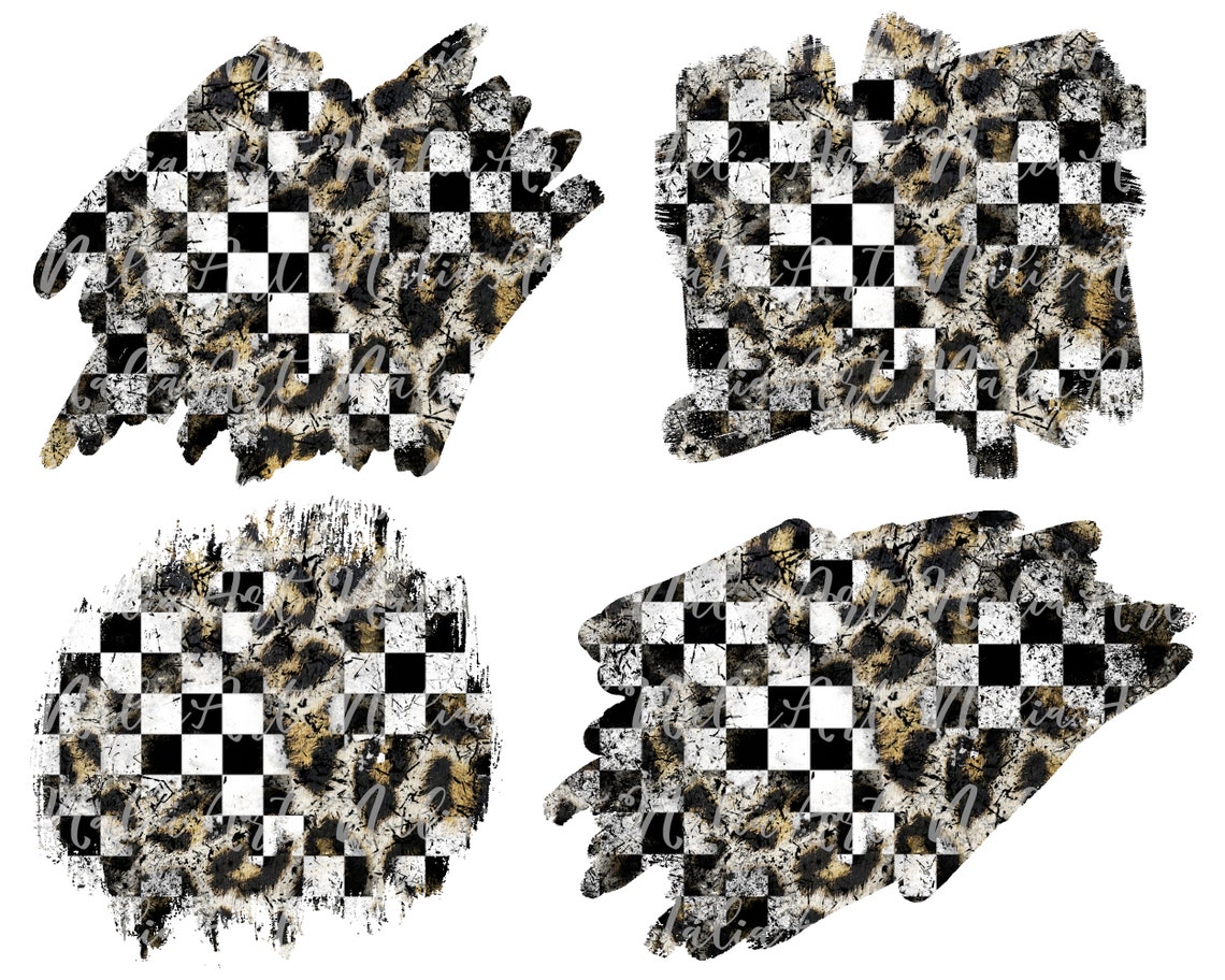 Background Leopard Checkered Flag Distressed Print Checkered - Etsy