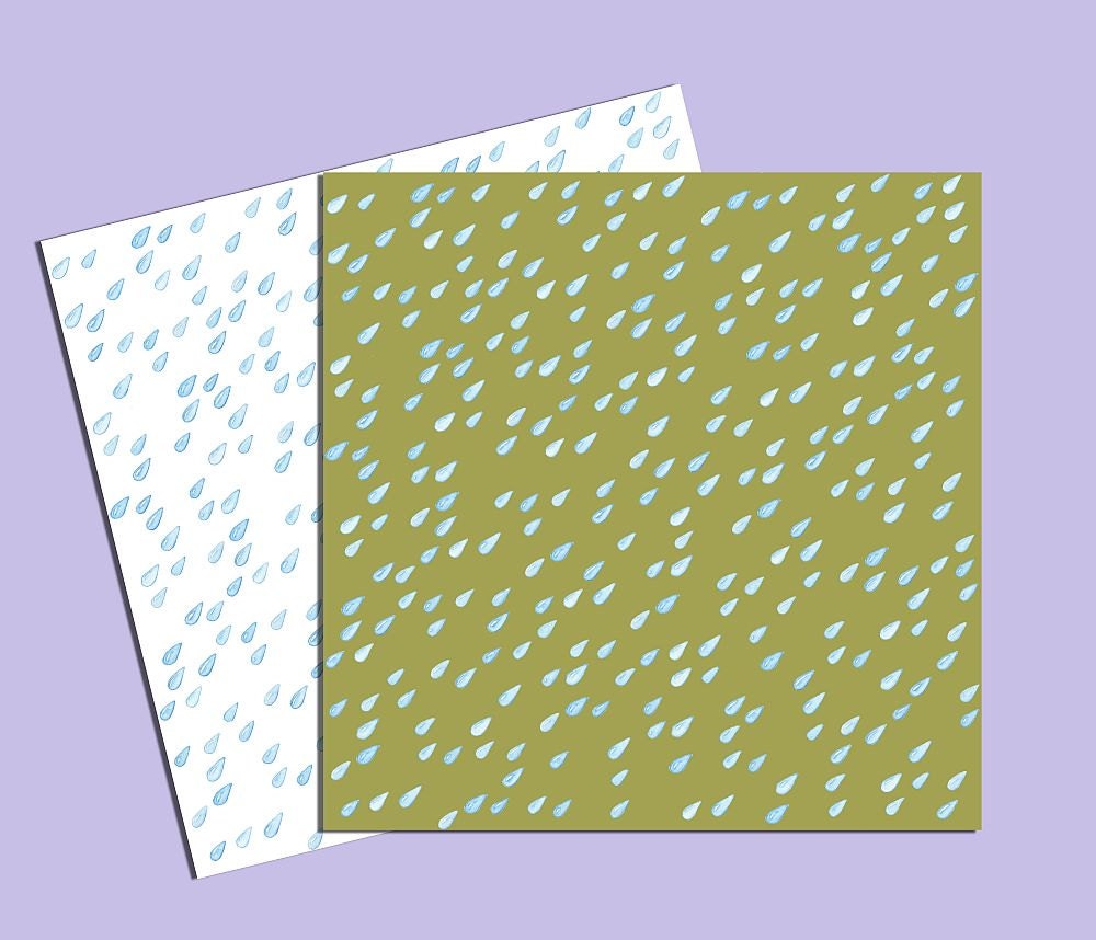 Digital Watercolor Background Clipart Rain Raindrops PNG JPG | Etsy