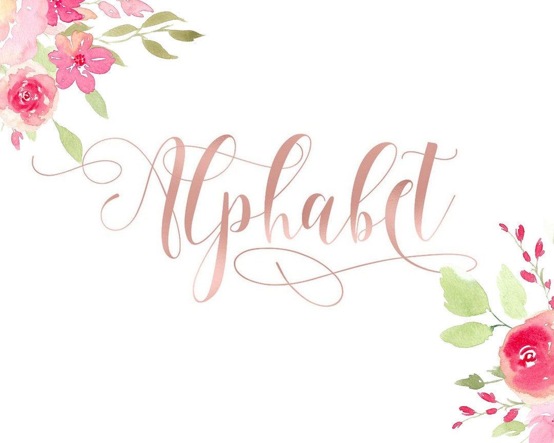 Pink Alphabet Clip Art Pink Foil Alphabet Digital Clipart - Etsy