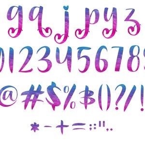 Ombre Alphabet Clip Art, Blue Pink Foil Alphabet, Digital Clipart ...