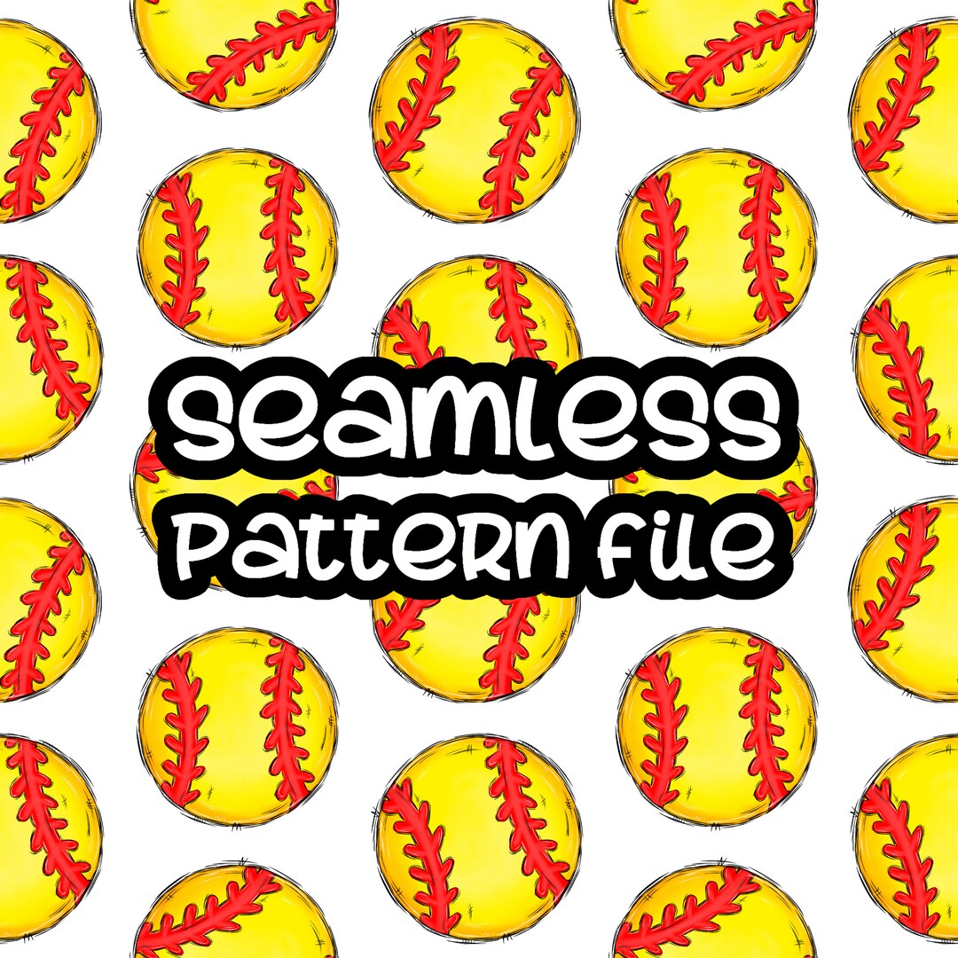 Softball Sport Seamless Pattern, School Team Digital Paper Background ...