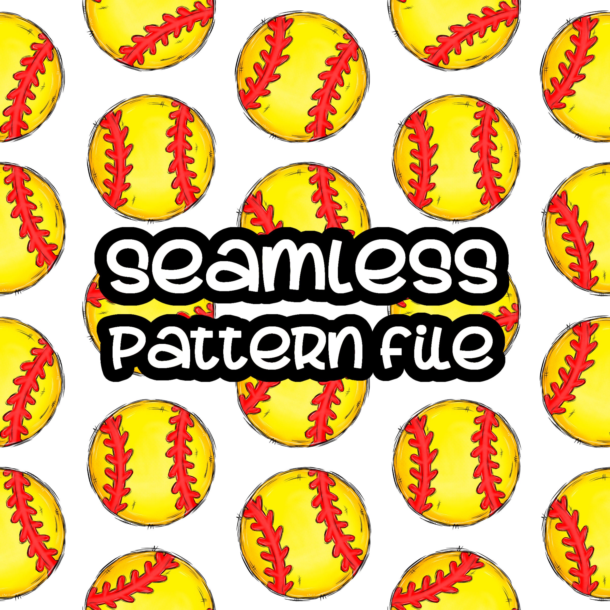 Softball Sport Seamless Pattern, School Team Digital Paper Background ...