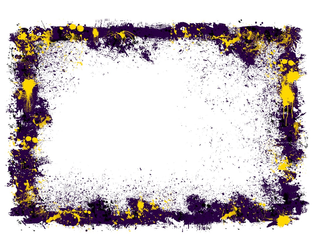 Frame Splatter Purple Yellow Background Printable Artwork Splash Frame ...