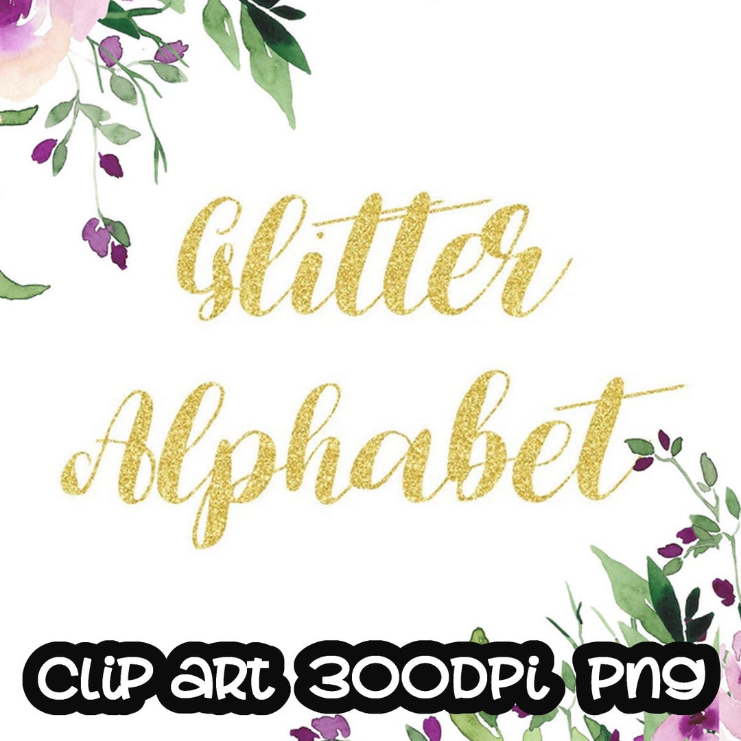 Gold Glitter Alphabet Clip Art, Gold Alphabet, Digital Clipart, Numbers ...