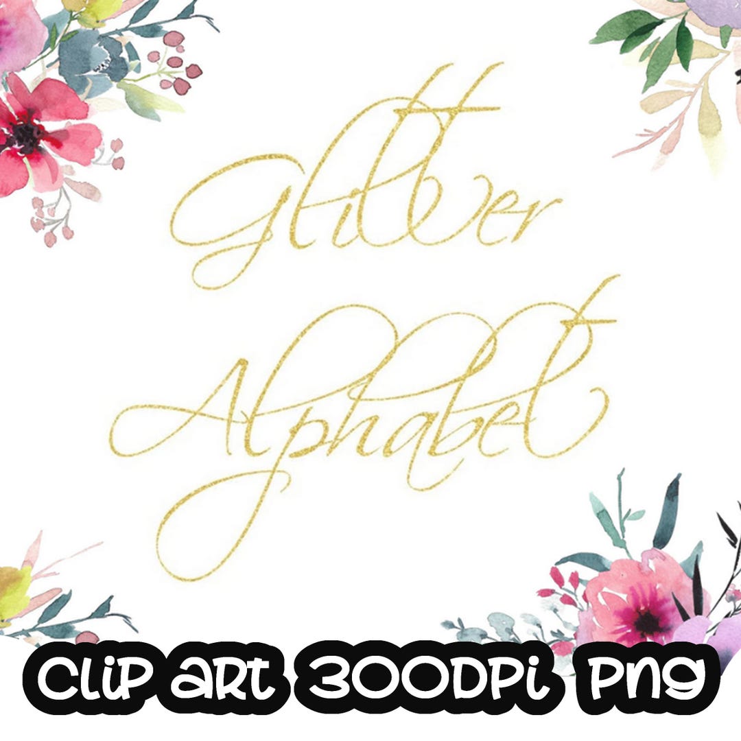 Gold Glitter Alphabet Clip Art, Gold Alphabet, Digital Clipart, Numbers ...