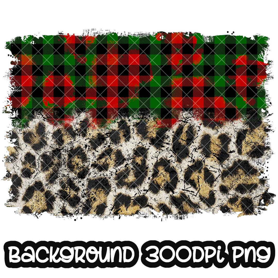 Background Red Green Checkered Leopard, Distressed Print Leopard ...