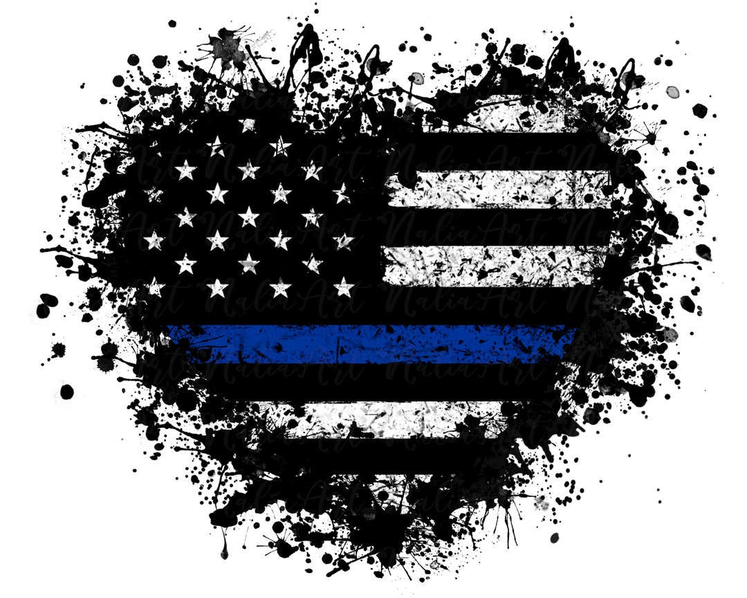 Back the Blue Heart PNG Thin Blue Line Police Design - Etsy