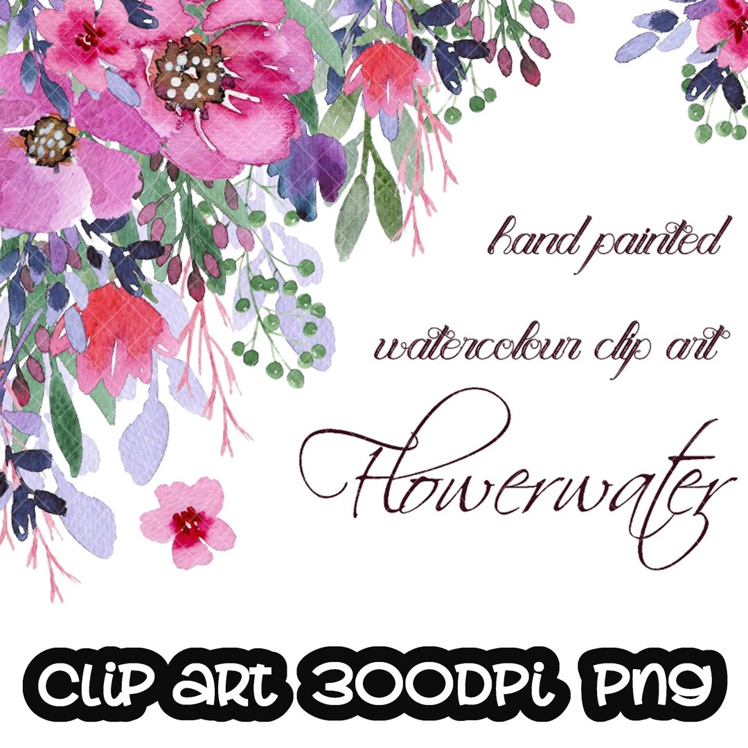 Handpainted Watercolour Flower , Watercolour Floral, Leaf, Bouquet ...
