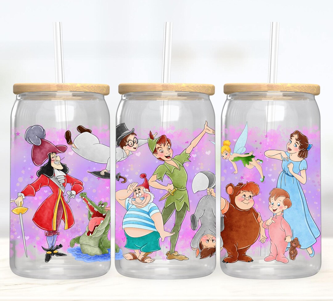 Anime Cartoon Peter Pan Cup PNG File DIGITAL DOWNLOAD 16oz Glass ...