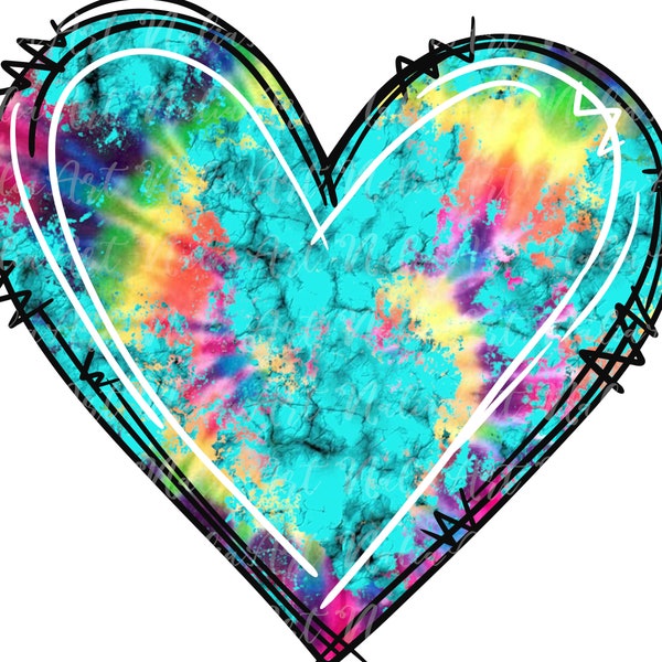 Tie Dye Heart Png - Etsy