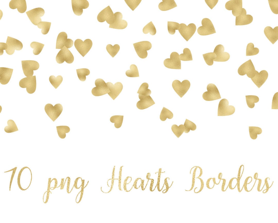 Gold Hearts Border, Confetti Borders,frmes, Clipart Gold, Glitter Clip ...