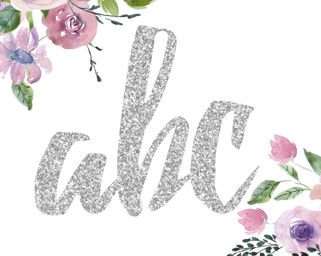 Silver Alphabet Clip Art Silver Glitter Alphabet Digital - Etsy