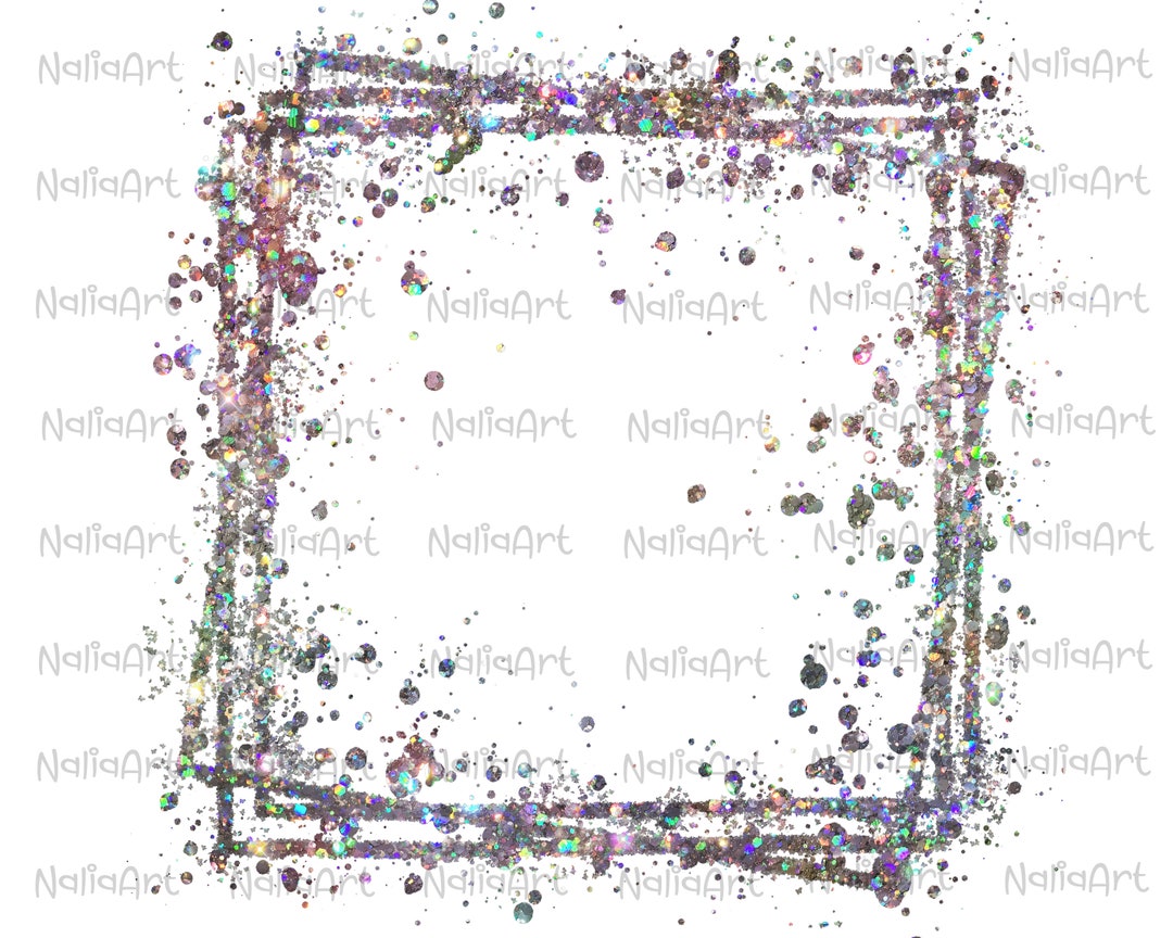 Frame Splatter Rainbow Glitter Confetti Background Printable Artwork ...