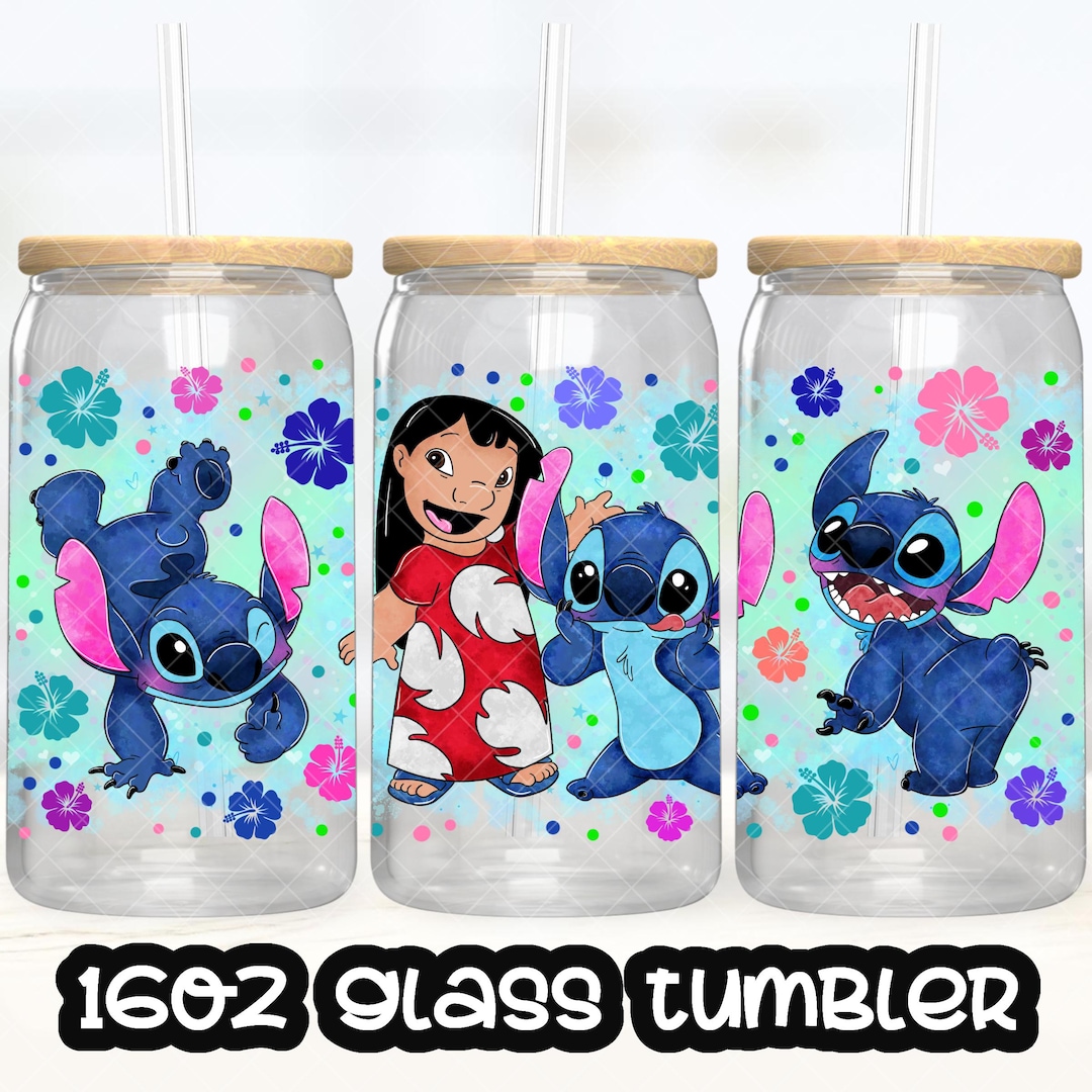Anime Cartoon Stitch Angel Cup PNG File DIGITAL DOWNLOAD 16oz Glass ...
