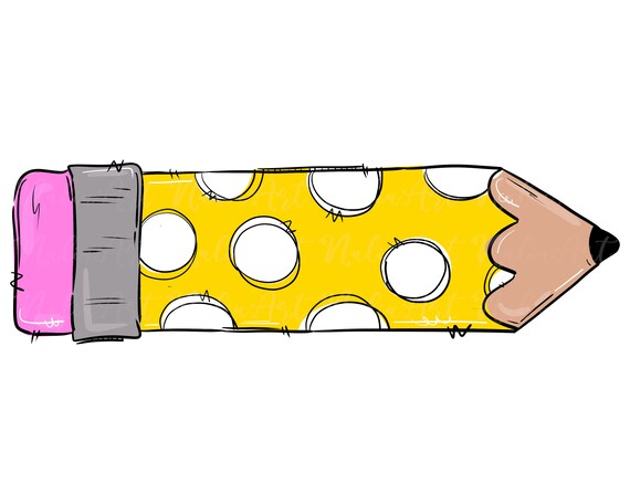 Teacher Sublimation Design PNG Pencil Dots Hand Drawn Digital - Etsy