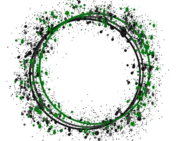 Frame Splatter Green Grey Black Background Printable Artwork - Etsy