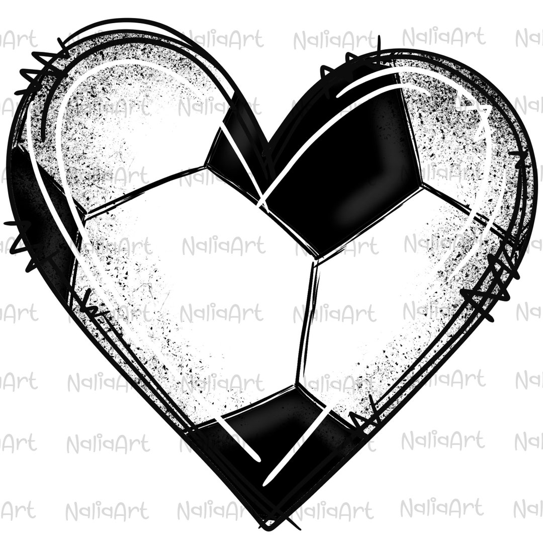 Heart Soccer Heart PNG Sport Heart Heart Watercolor Sublimation PNG - Etsy
