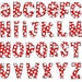 Doodle Alphabet Set Red With Dots Clipart PNG, Hand Drawn Letters Clip ...
