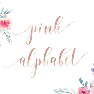 Pink Alphabet Clip Art, Pink Foil Alphabet, Digital Clipart, Font ...