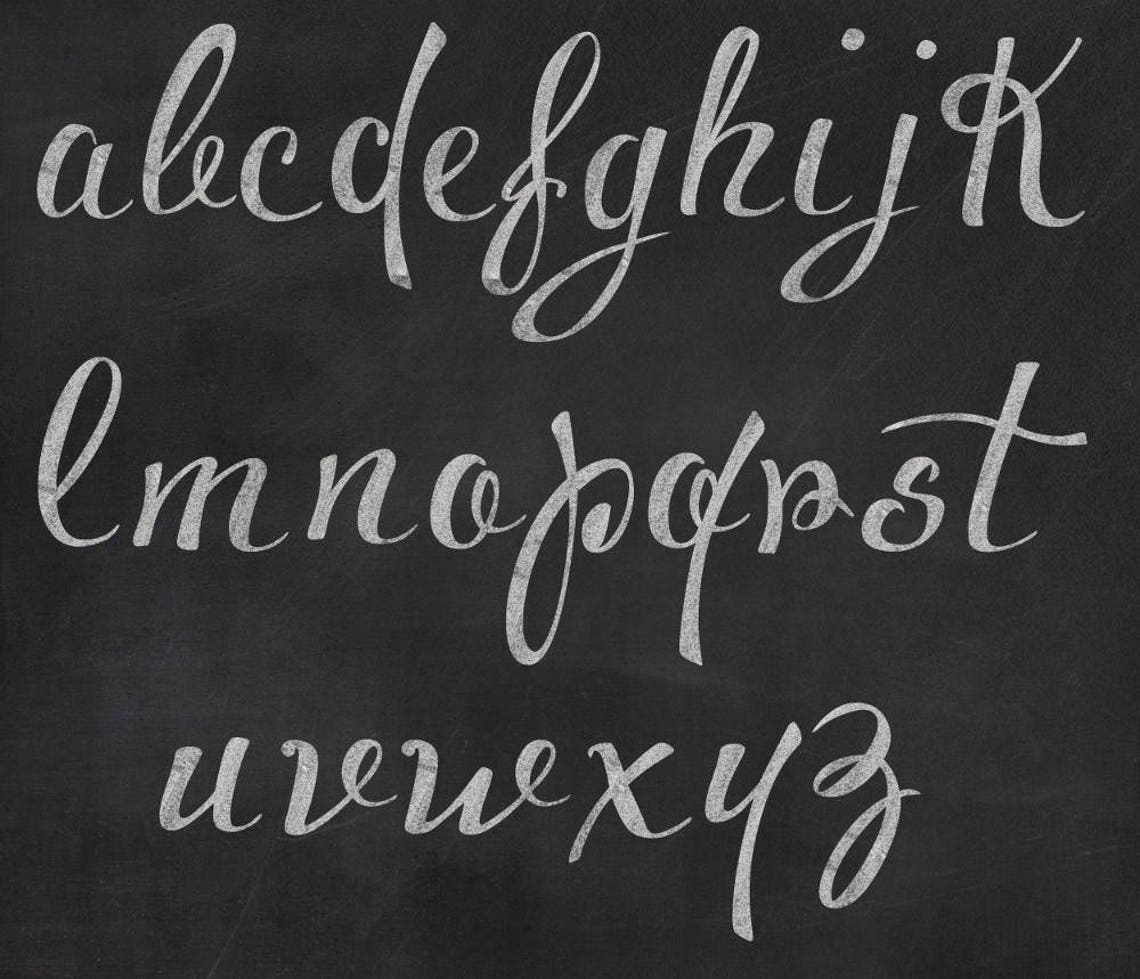 Chalkboard Alphabet Clip Art Chalk Digital Clipart Font | Etsy