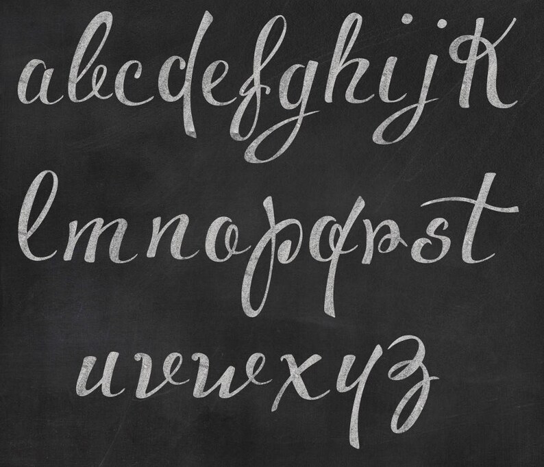 Chalkboard Alphabet Clip Art Chalk Digital Clipart Font | Etsy