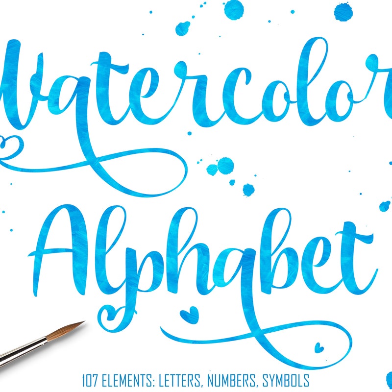 Watercolor Font - Etsy