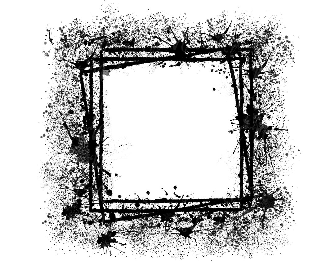 Frame Splatter Black Background Printable Artwork Splash Frame Paint ...