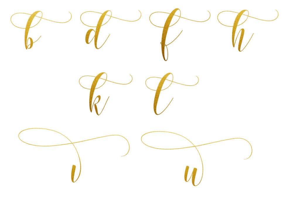 Gold Alphabet Clip Art, Gold Foil Alphabet, Digital Clipart, Numbers ...