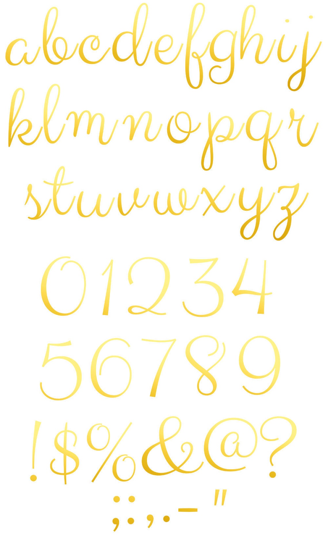 Gold Alphabet Clip Art, Gold Foil Alphabet, Digital Clipart, Numbers ...