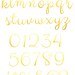 Gold Alphabet Clip Art, Gold Foil Alphabet, Digital Clipart, Numbers ...