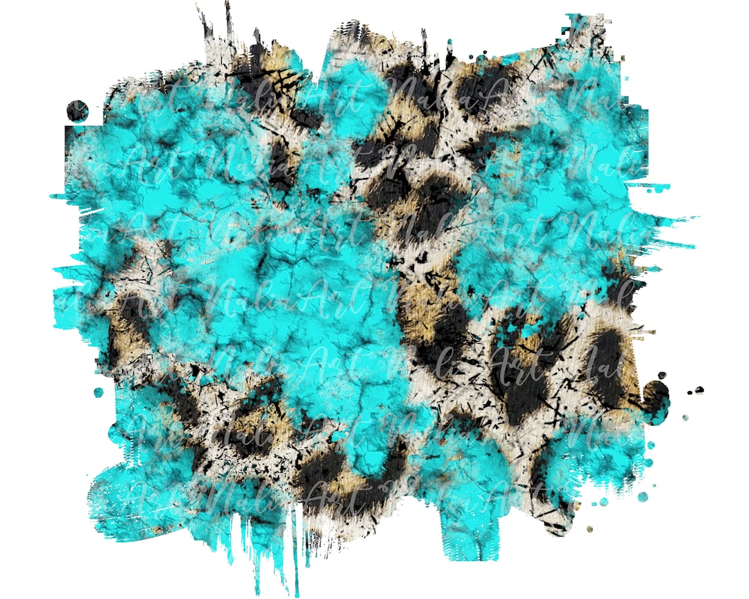 Background Turquoise Leopard Distressed Turquoise Cheetah Grunge Splash ...