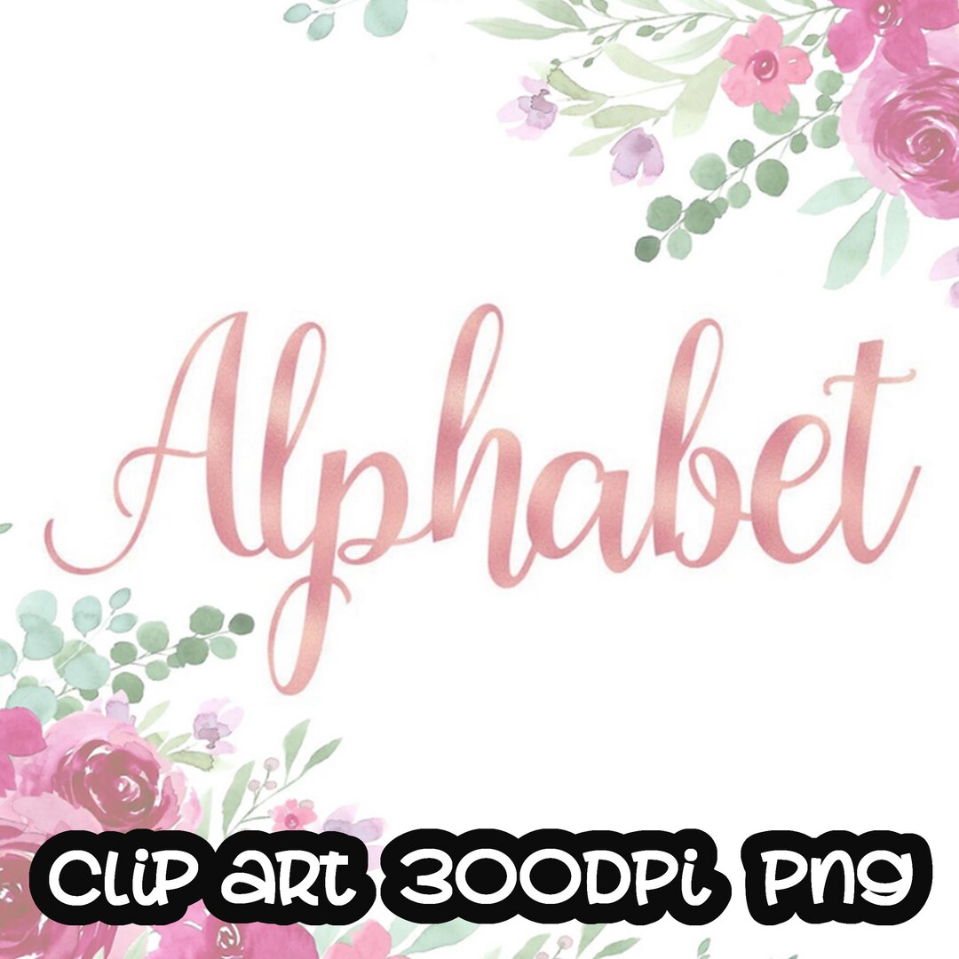 Pink Alphabet Clip Art, Pink Foil Alphabet, Digital Clipart, Font ...
