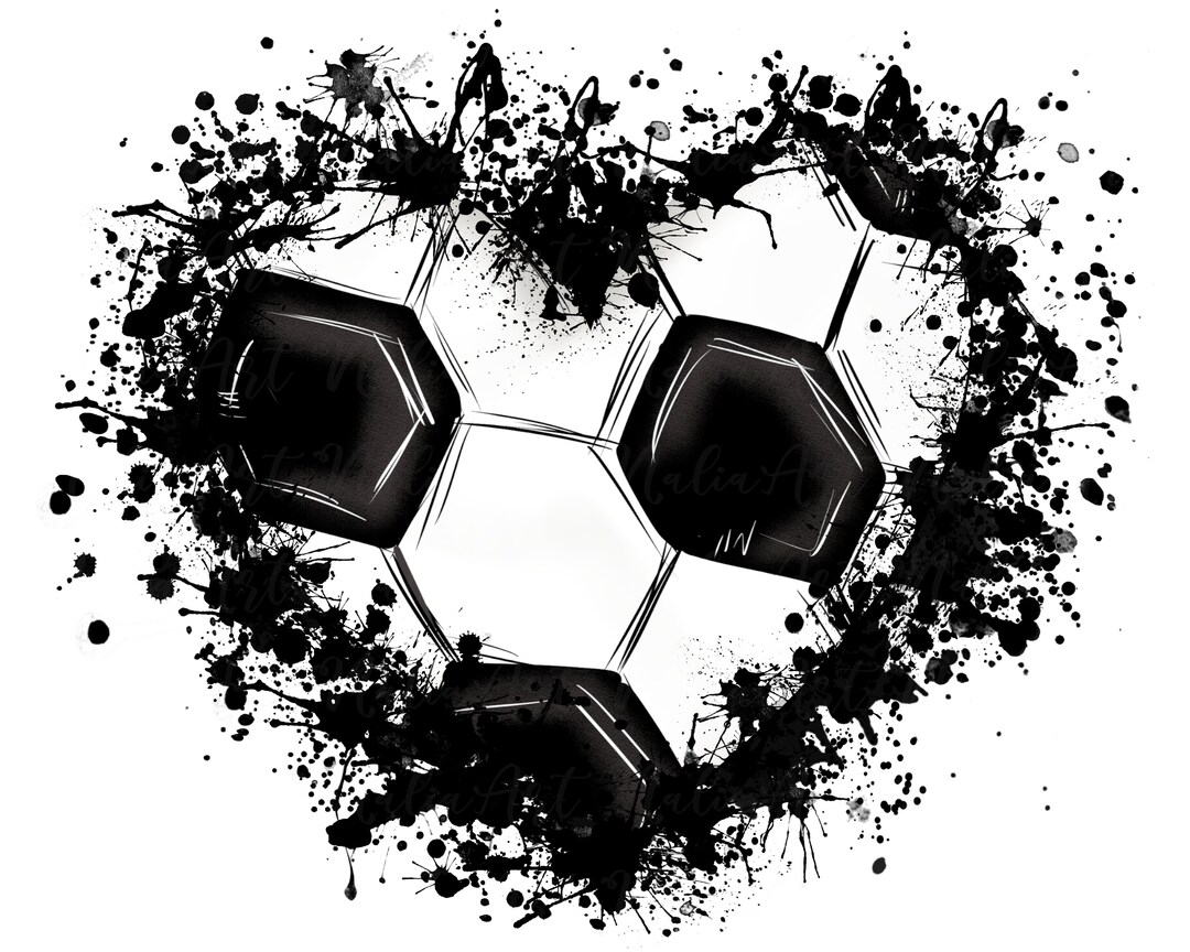 Heart Soccer Heart PNG Sport Heart Heart Watercolor - Etsy