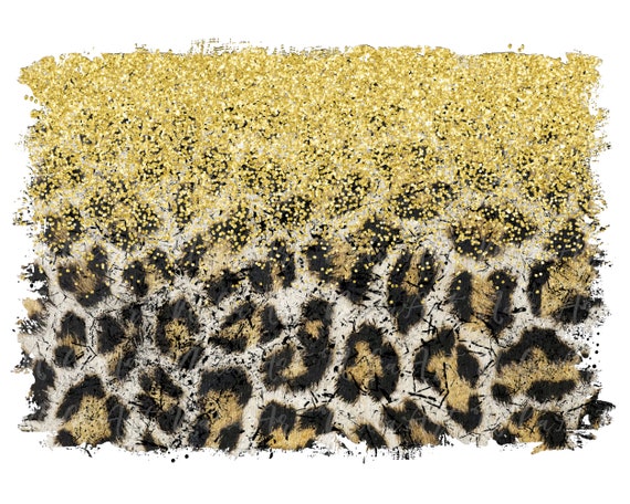 Background Leopard Gold Glitter Confetti Distressed Print - Etsy