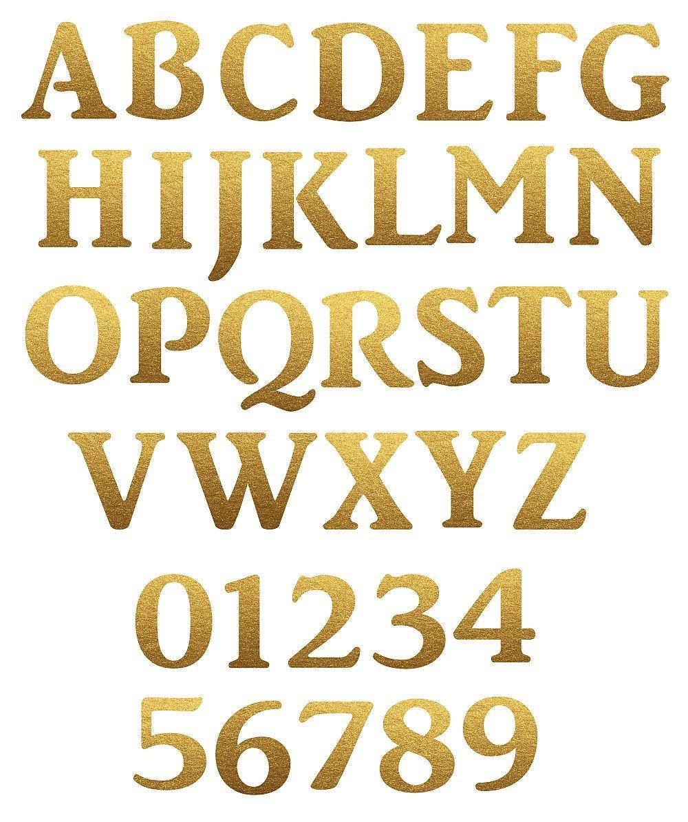 Gold Alphabet Clip Art Gold Glitter Alphabet Digital - Etsy