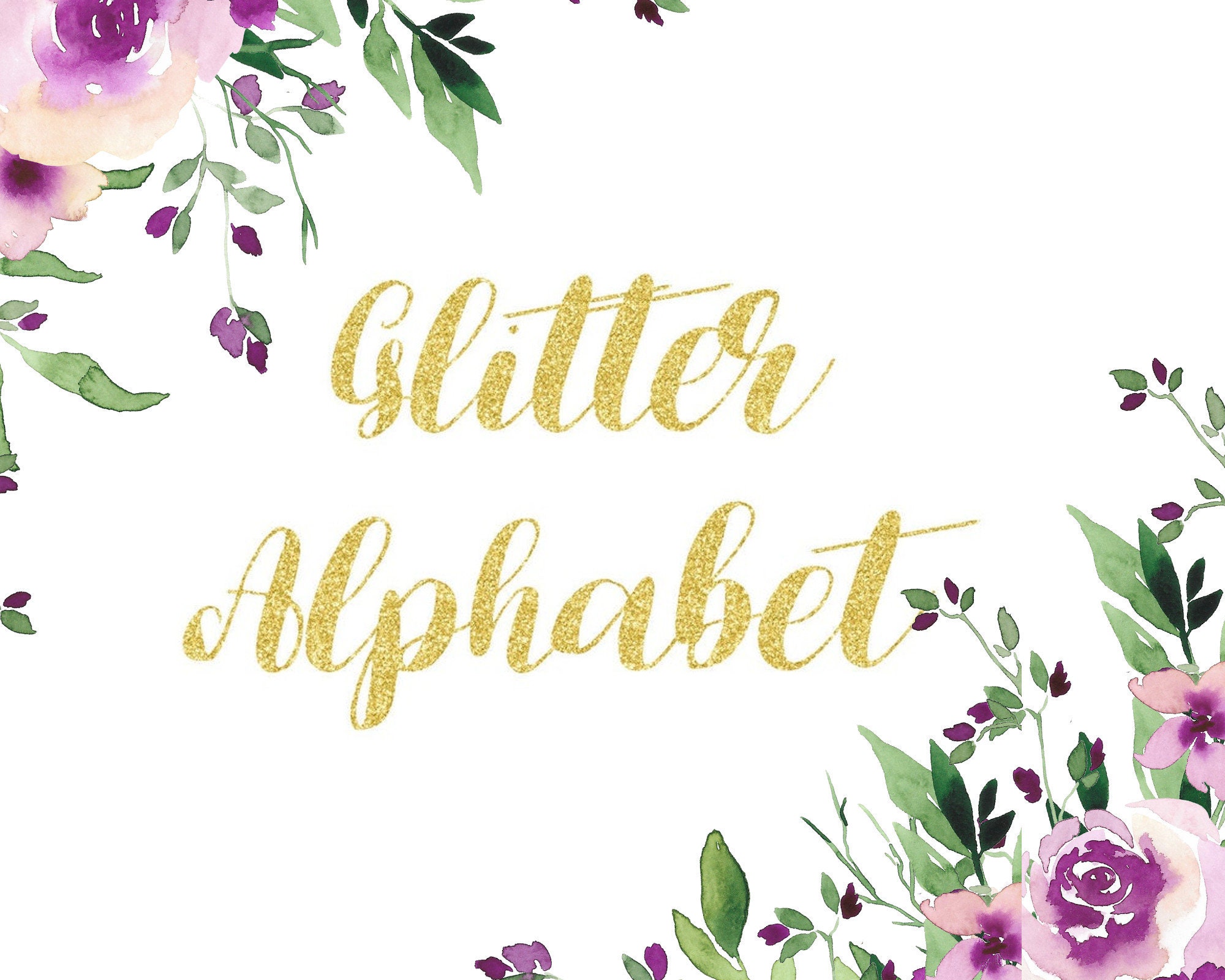 Gold Glitter Alphabet Clip Art Gold Alphabet Digital - Etsy
