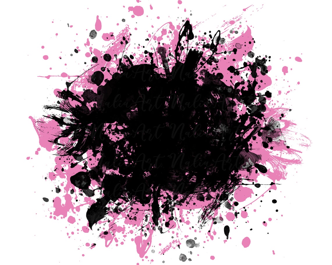 Background Paint Splatter Pink Black Splash Frame Splatter - Etsy