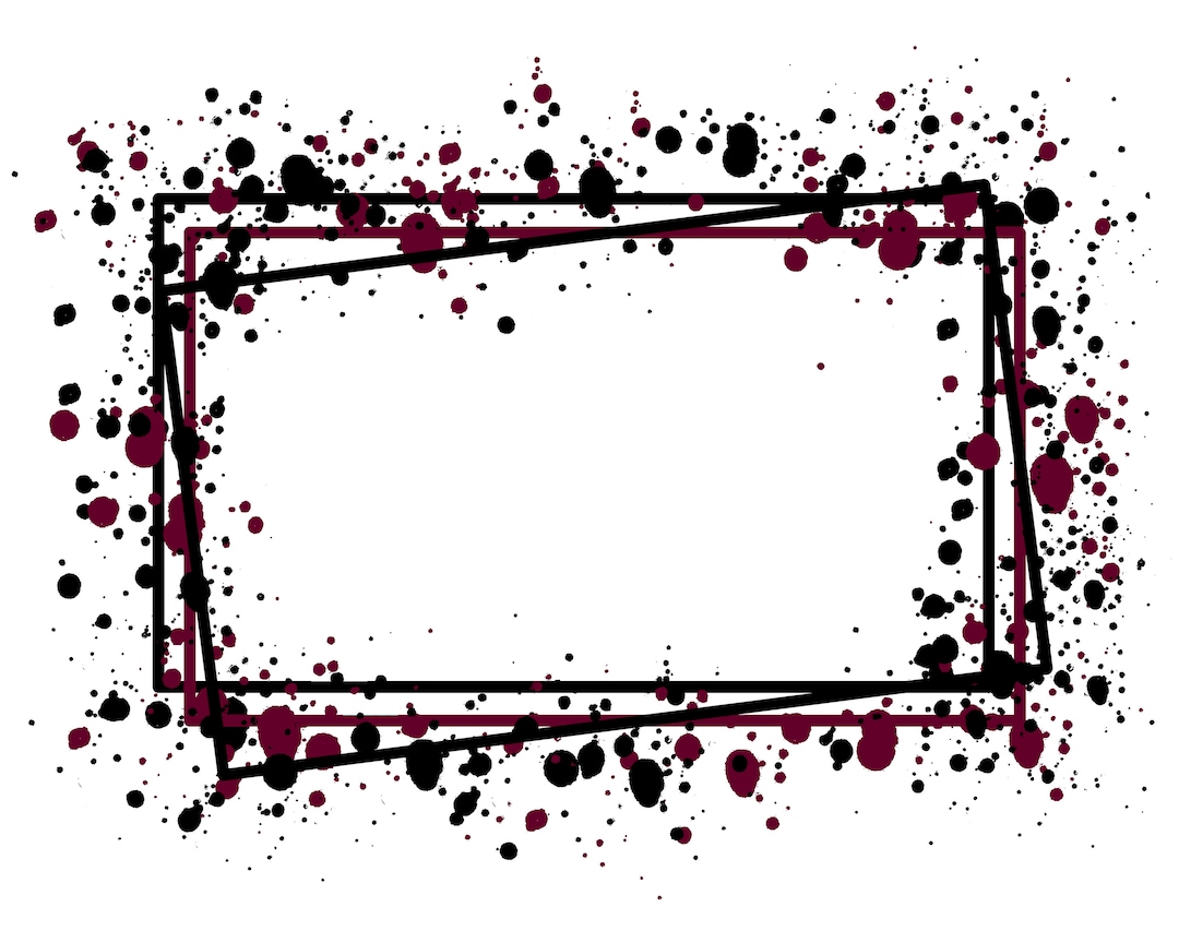 Frame Splatter Maroon Black Background Printable Artwork Splash ...