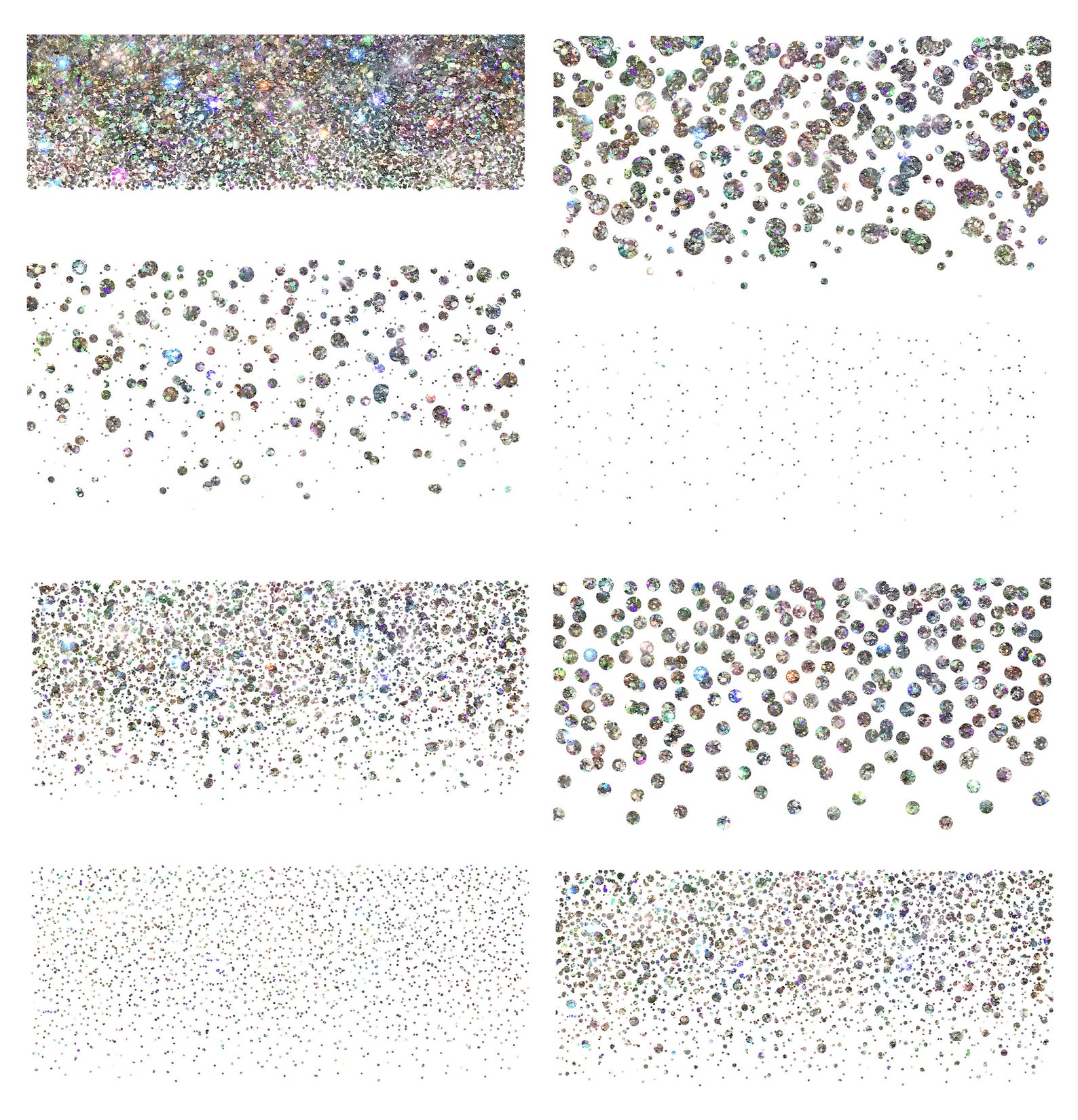 Silver Rainbow Glitter Border, Confetti Borders, Clipart Glitter , Clip ...