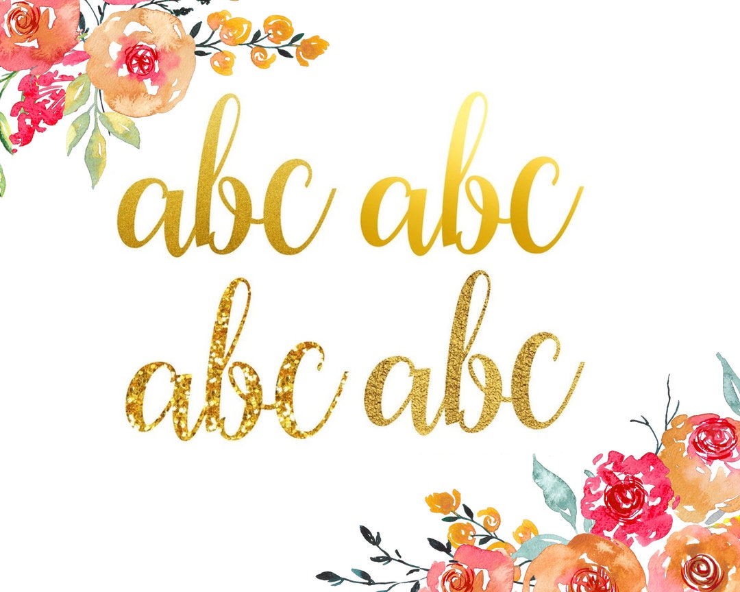 Alphabet Clip Art, Glitter Foil Gold Alphabet, Digital Clipart, Letters ...
