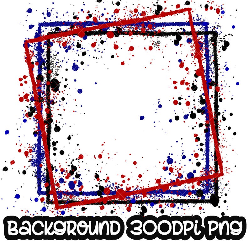 Frame Splatter Blue Red Black Background | Printable Artwork | Splash ...
