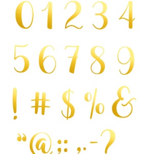 Gold Alphabet Clip Art, Gold Foil Alphabet, Digital Clipart, Numbers ...