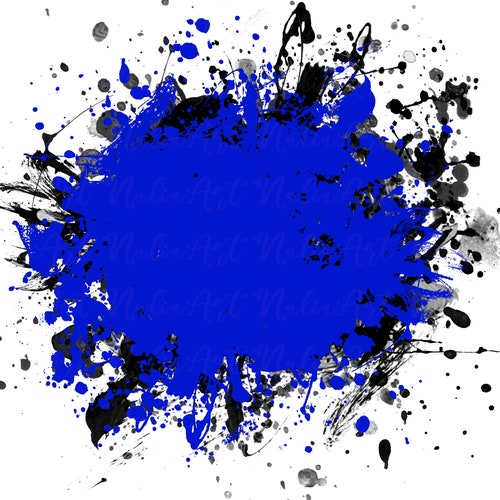 Background Paint Splatter Blue Black Splash Frame Splatter - Etsy