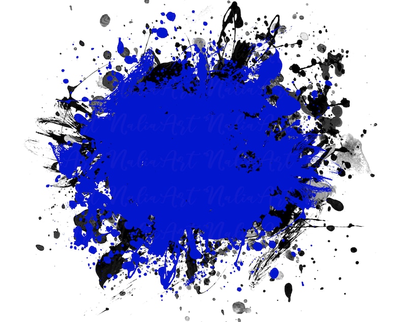 Background Paint Splatter Blue Black Splash Frame Splatter - Etsy