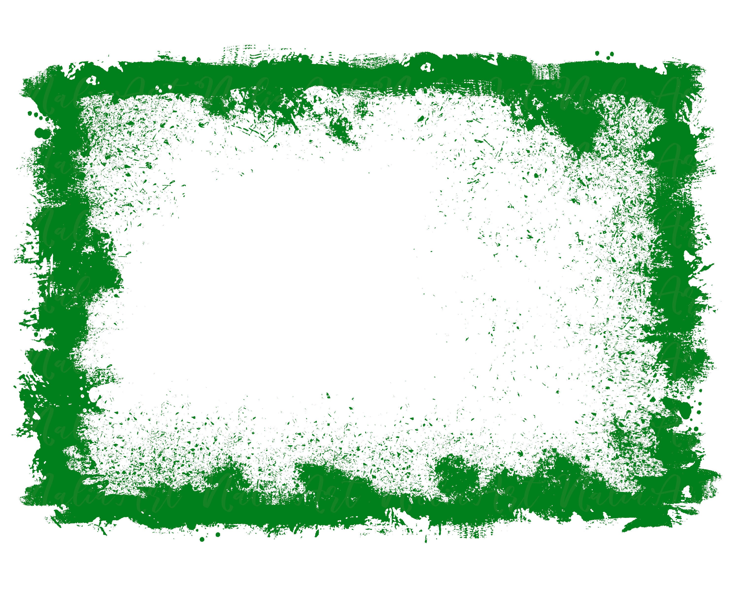 Frame Splatter Green Background Printable Artwork Splash Frame Paint ...
